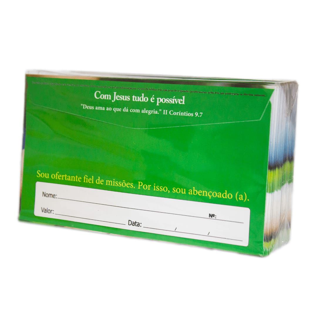 Envelope Missões ,com 100 pçs - CANAA LOJA EVANGÉLICA
